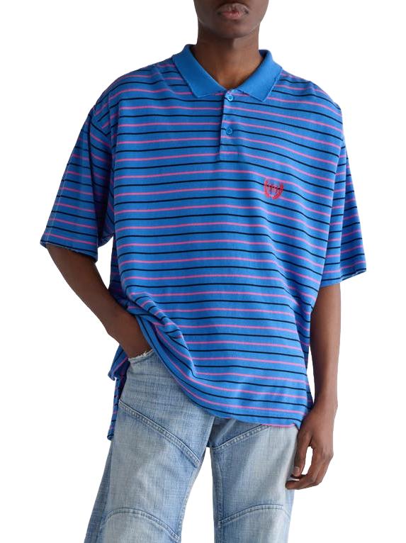 BALENCIAGA laurel embroidered oversize cotton piqué polo